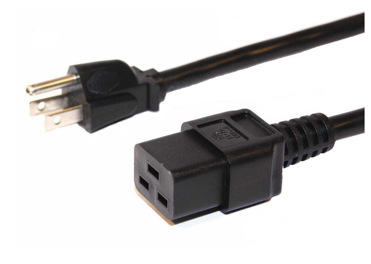 USA Power Cable IEC320 NEMA 5-15P USA 3 PIN Male Plug to Female C19 So ...